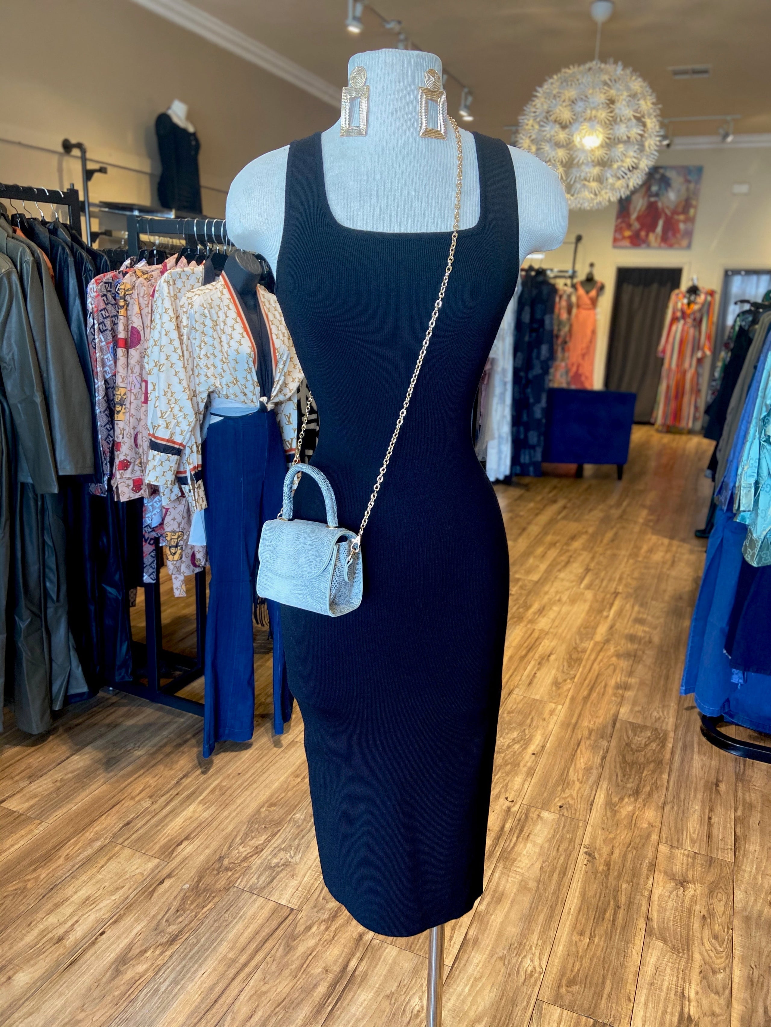 Square Neck Fitted Dress – Sabrak Boutique